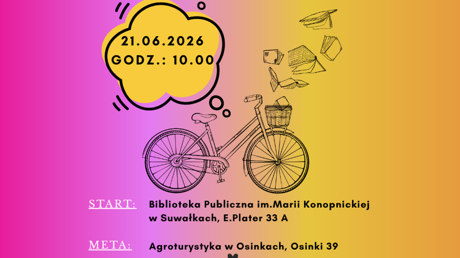 15. Odjazdowy Bibliotekarz w Suwałkach. Rowerowy rajd już 21 czerwca