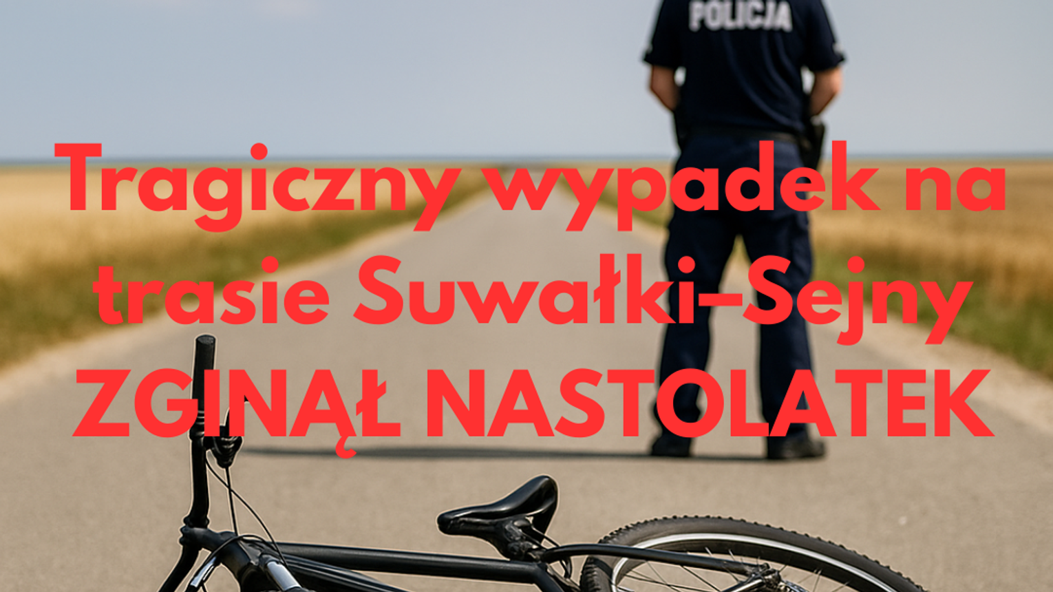 🚨 Tragiczny wypadek na trasie Suwałki–Sejny. Nie żyje nastoletni rowerzysta