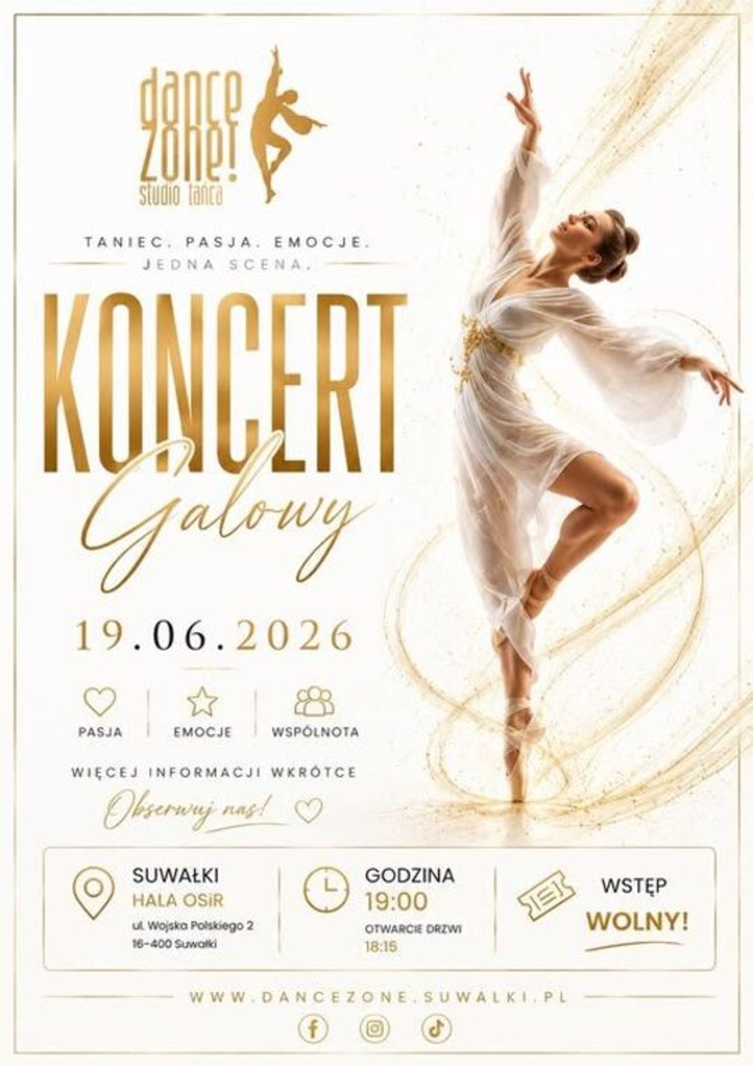 Suwałki: Koncert galowy Dance Zone Studio Tańca – taniec, pasja i emocje